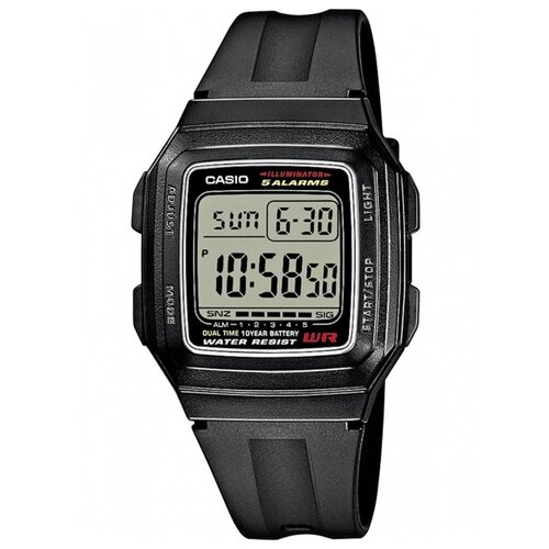 Наручные часы CASIO F-201WA-1A, черный, серый