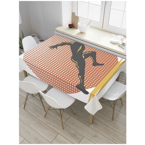 Скатерть прямоугольная JoyArty на кухонный стол "Убегающий силуэт" из оксфорда, 180x145 см