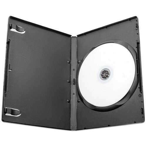 Коробка DVD Box для 1-2 дисков (1 высокое гнездо) 14мм, черная, упаковка 20 шт.