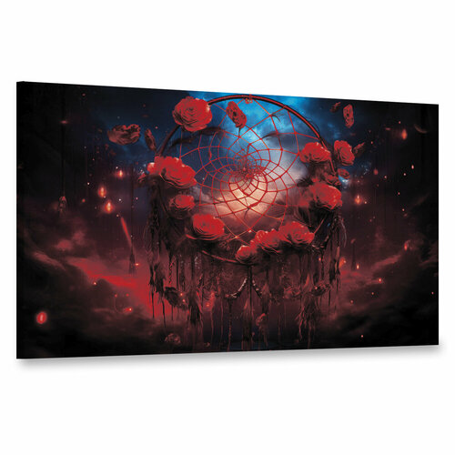 Интерьерная картина 100х60 "Розы ловец снов"