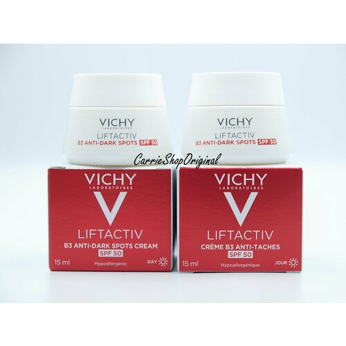 Vichy Collagen SPF50 Liftactiv Дневной крем с витамином B3 против пигментации, 2 шт*15 мл