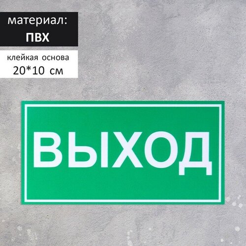 Табличка «выход» 200×100, клейкая основа