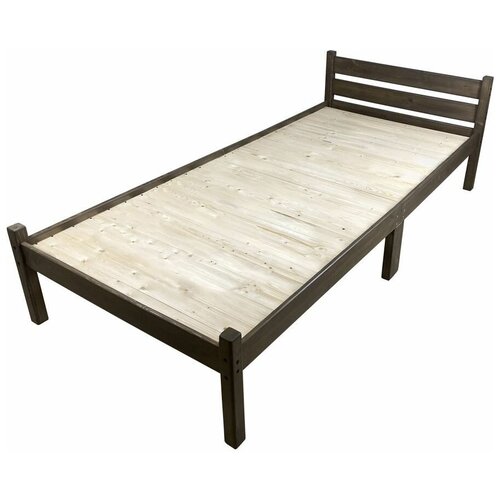 Кровать односпальная Классика Компакт сосновая со сплошным основанием, цвет венге, 60х200 см