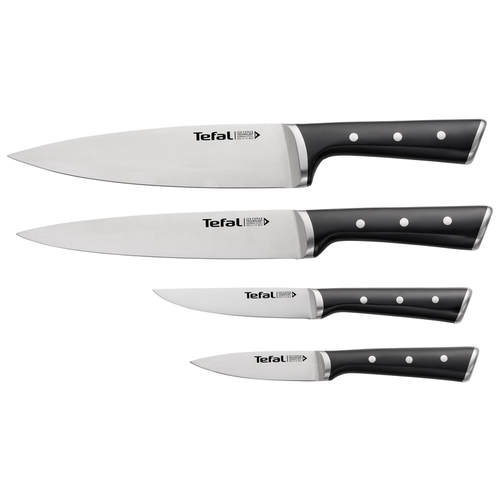 Набор ножей Шеф-нож Tefal Ice Force K2324S74, лезвие: 20 см, черный/серебристый