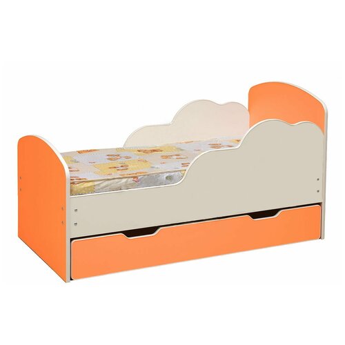 Детская кровать Облака 160 Оранжевый/Белый