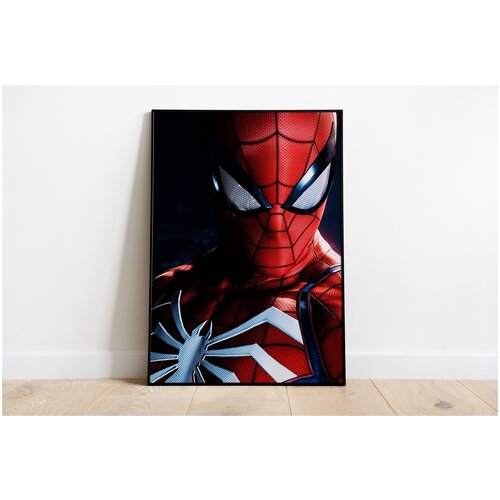 Плакат "Человек паук" / Spider man" / Формат А3 (30х42 см) / Постер для интерьера с черной рамкой