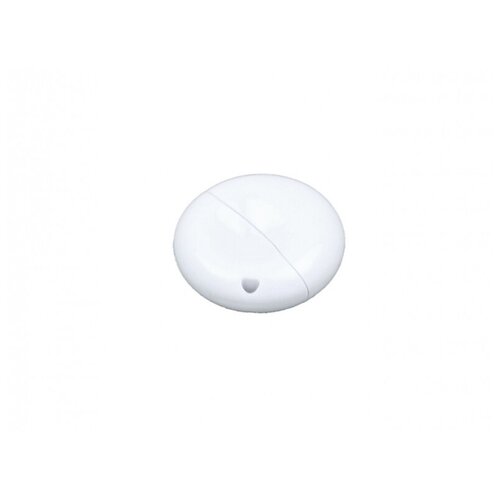 Пластиковая промо флешка круглой формы (8 Гб / GB USB 2.0 Белый/White 021-Round Flash drive из пластика недорого)