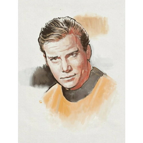 Плакат, постер на холсте Star Trek-James Tiberius Kirk /Звездный путь/искусство/арт/абстракция/творчество. Размер 30 х 42 см