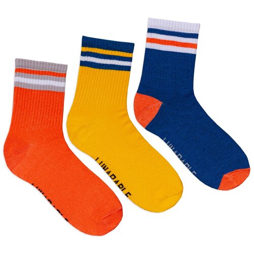 Носки Lunarable, 3 пары, размер 35-39, желтый, оранжевый, синий