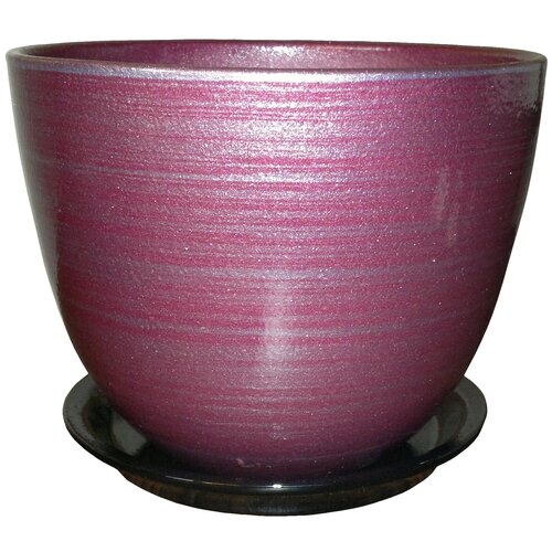 Фиолетовый керамический горшок для цветов "Жасмин" 13 см (0.8 л)