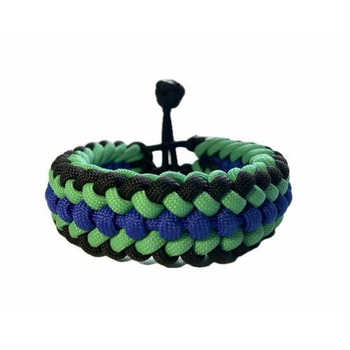 Славянский оберег, плетеный браслет "Ручной Дракон", 1 шт., размер 8.5 см, размер one size, диаметр 8 см, черный, зеленый