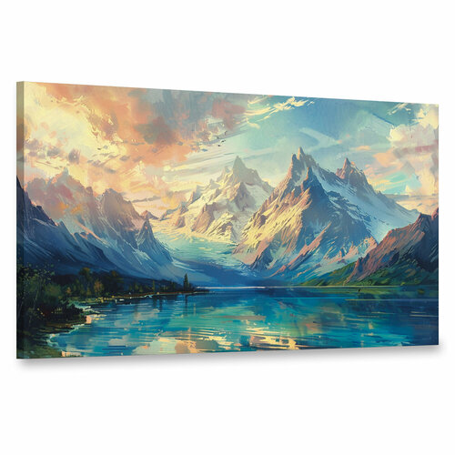 Интерьерная картина 100х60 "Бирюзовые горы"
