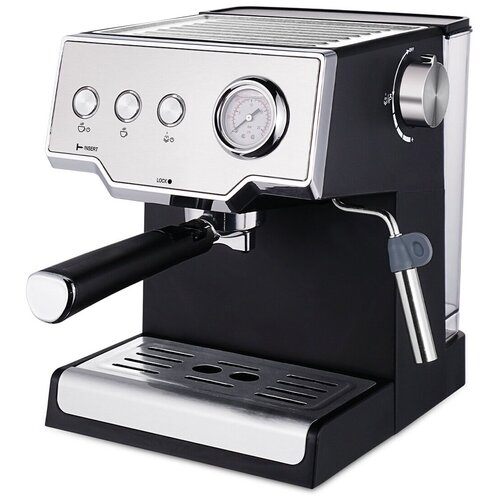 Кофеварка  рожковая Pioneer CM112P, черный с серебристым