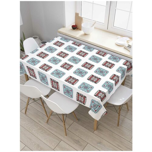 Скатерть прямоугольная JoyArty на кухонный стол "Кубические текстуры" из оксфорда, 180x145 см