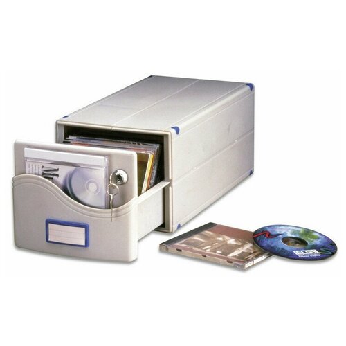 Бокс для CD/DVD дисков на 30 шт, замок, ProfiOffice, серый, МВ-30SL