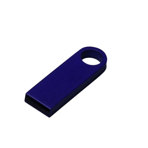 Компактная металлическая флешка с круглым отверстием (64 Гб / GB USB 2.0 Синий/Blue mini3 Флеш накопитель apexto U904A металлический брелок OEM)