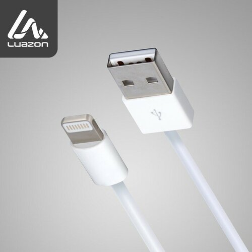 Luazon Home Кабель LuazON, Lightning - USB, 1 А, 0.9 м, белый