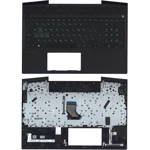 Клавиатура для ноутбука HP Pavilion Gaming 15-CX топкейс зеленая подсветка