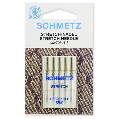 Игла/иглы Schmetz Stretch 130/705 H-S 65/9, серебристый, 5 шт.