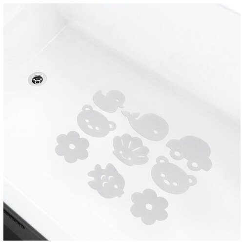 Противоскользящие наклейки для ванны (набор 6шт) микс, 3 штуки