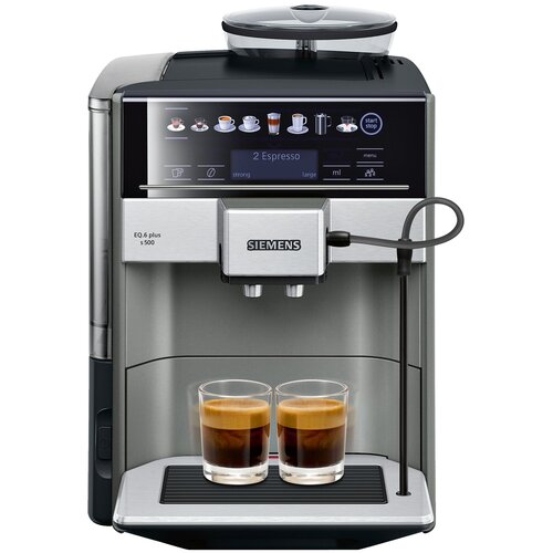 Кофемашина  Siemens TE655203RW EQ.6 plus s500, черный/серебристый