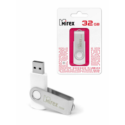 USB Флеш-накопитель MIREX SWIVEL WHITE 32GB