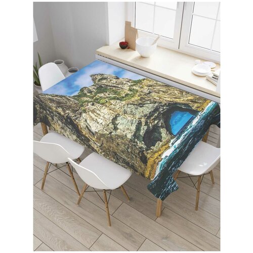 Скатерть прямоугольная JoyArty на кухонный стол "Горный тоннель" из оксфорда, 120x145 см