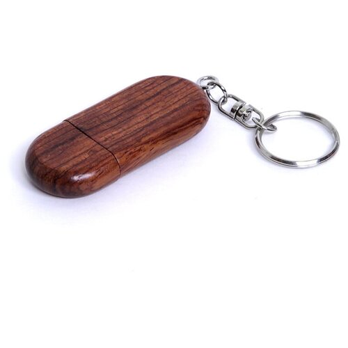 Овальная деревянная флешка с магнитным колпачком (4 Гб / GB USB 2.0 Красный/Red Wood1 Flash drive)