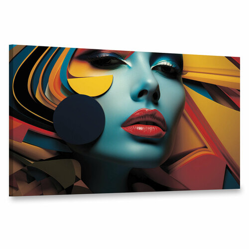 Интерьерная картина 100х60 "Макияж: гармония и стиль"