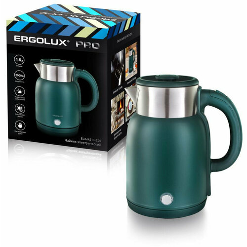 Чайник электрический (ERGOLUX ELX-KS13-C05 зеленый PRO)