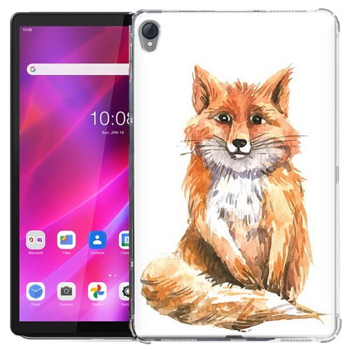 Чехол задняя-панель-накладка-бампер MyPads детская лиса для Lenovo Tab K10 TB-X6C6F 10.3 противоударный