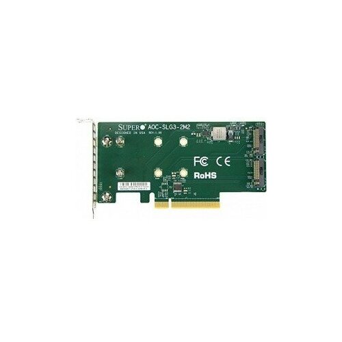 Supermicro AOC-SLG3-2M2-O Low Profile, Dual NVMe M.2 SSD PCIe add-on card