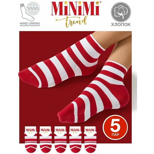 Носки MiNiMi, 5 пар, размер 35-38 (23-25), красный