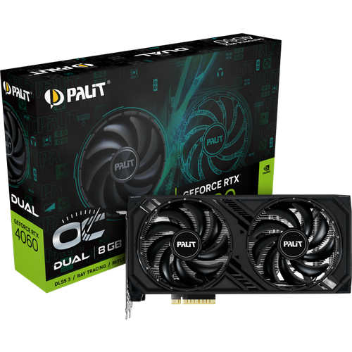 Видеокарта Palit GeForce RTX 4060 Dual OC (NE64060T19P1-1070D), Retail