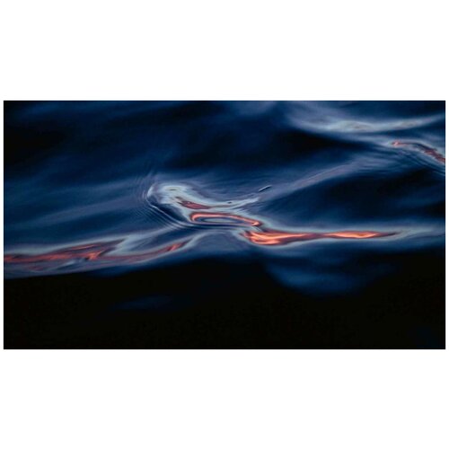 Картина на холсте 60x110 LinxOne "Вода, волны, поверхность, волнистый, темный" интерьерная для дома / на стену / на кухню / с подрамником