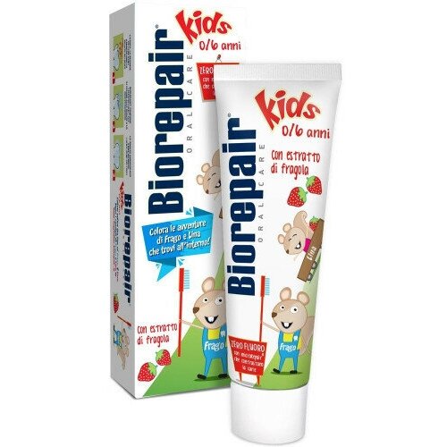 Biorepair Kids Strawberry детская зубная паста, 0-6 лет
