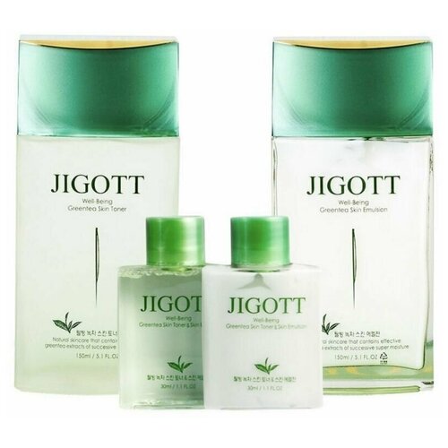 Мужской набор для ухода за лицом с экстрактом зеленого чая Jigott Well-Being Green Tea Homme Skin Care 2 Set