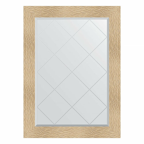Зеркало с гравировкой в багетной раме - золотые дюны 90 mm