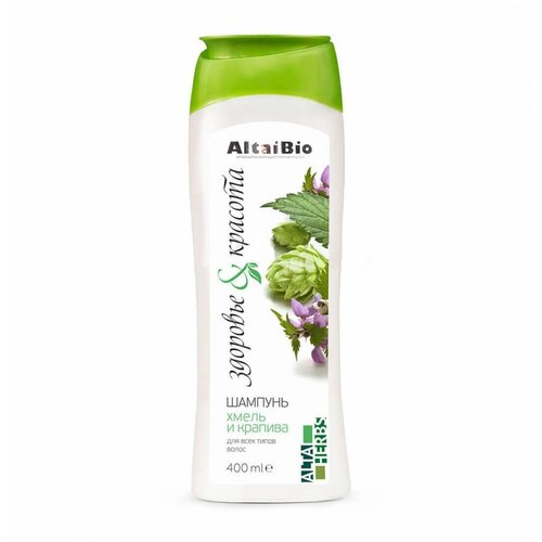 AltaiBio шампунь Хмель и крапива для всех типов волос, 400 мл