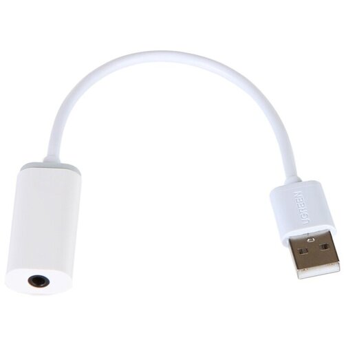 Звуковая карта Ugreen US206 USB-A Male - 3.5mm Aux White 30712