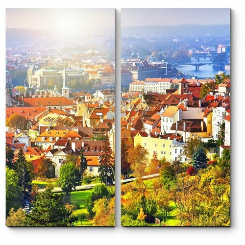 Модульная картина Изумительная панорама Праги 110x110