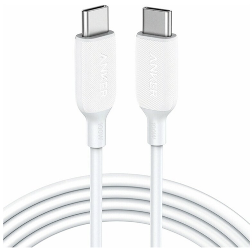 Кабель для быстрой зарядки и передачи данных Anker PowerLine III (A8856H21) USB-C 100W 1,8м (White)