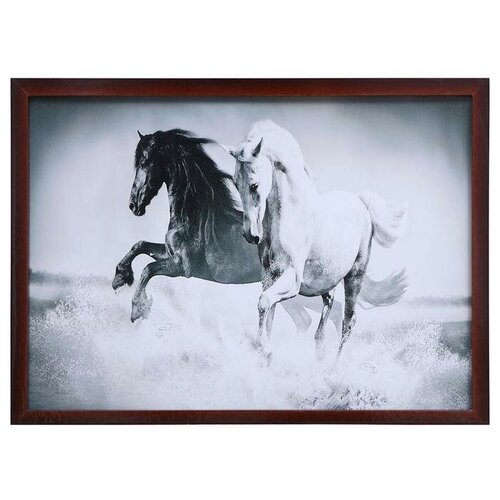 Картина "Пара лошадей" 56х76см рамка микс