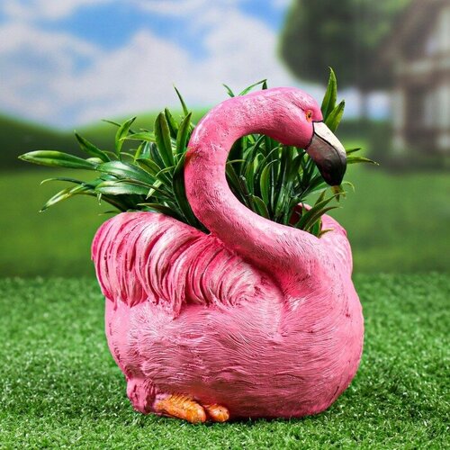 Фигурное кашпо "Фламинго"