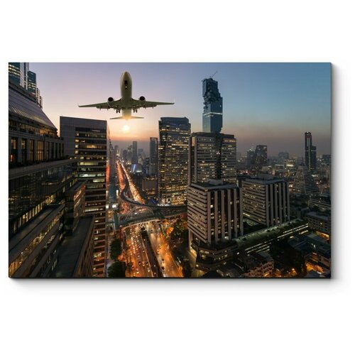 Модульная картина Пролетая над крышами Бангкока50x33
