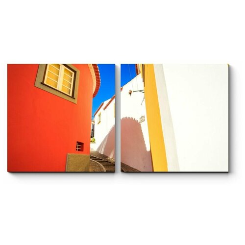 Модульная картина Очаровательная Южная улица в Португалии50x25