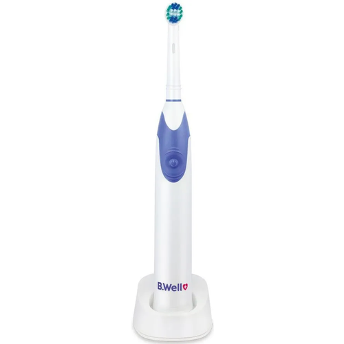 Электрическая зубная щетка B.Well, зубная щетка для взрослых, с массажем и таймером, бело голубая