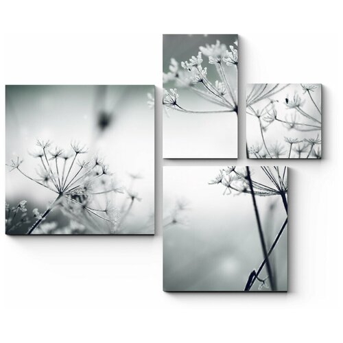 Модульная картина Замерзшие цветы 82x68