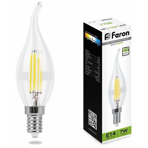 Лампа светодиодная Feron LB-167 25873, E14, C35T, 7 Вт, 4000 К
