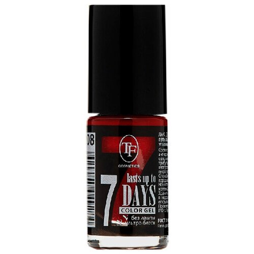 TF Cosmetics лак для ногтей 7 days Color Gel, 8 мл, №245 темно-красный
